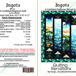 Ingots - Quilt PATTERN - by Quilting Renditions - Featuring Several ...