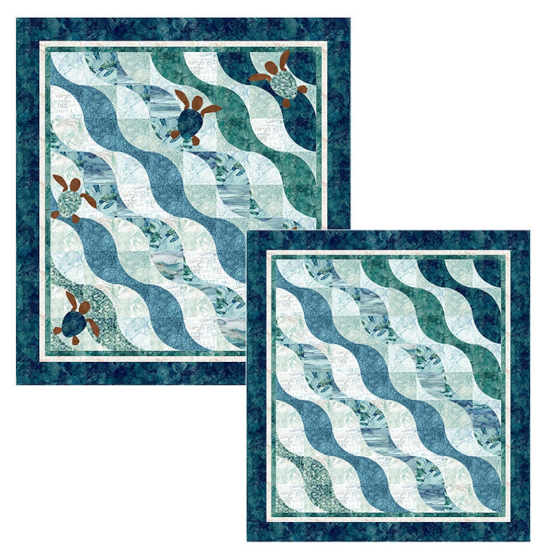 Riding the Waves Quilt KIT Features Sea Breeze by Northcott Sweet Tea ...