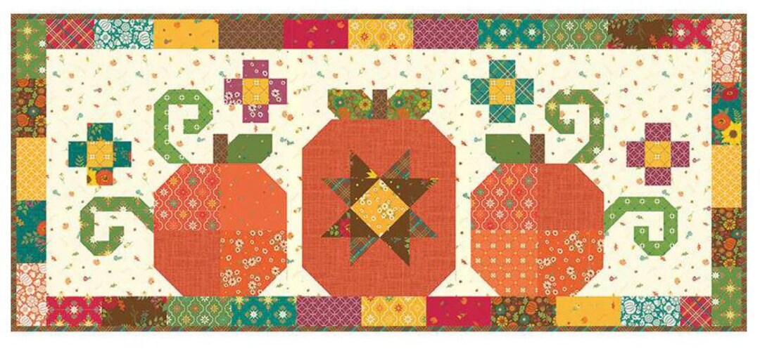 Pumpkin Trio Runner - Quilt PATTERN - by Heather Peterson of Anka's ...