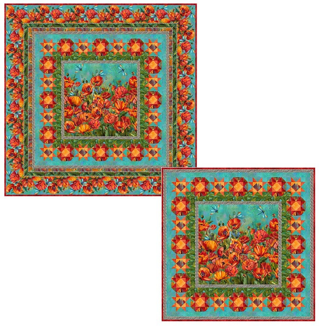 Explosion of Poppies - Quilt PATTERN - by Tourmaline & Thyme Quilts - Features 'charisma' From ...