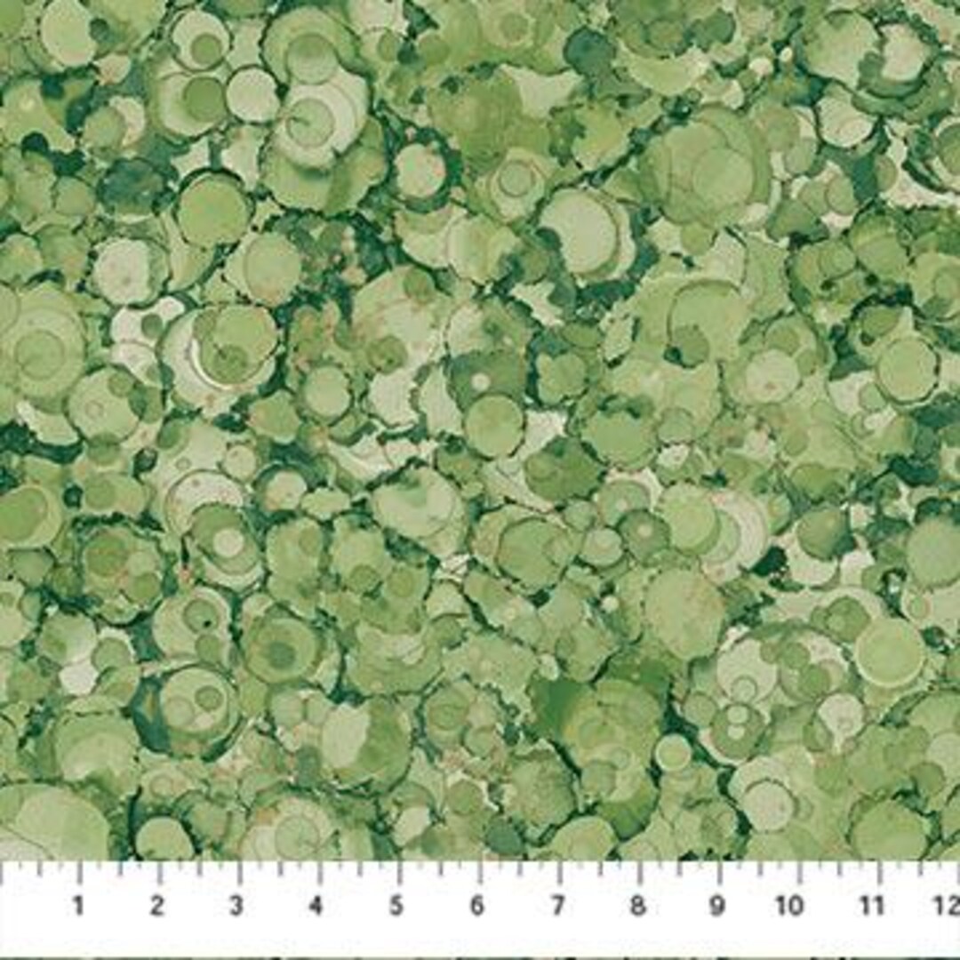 Midas Touch - Bubble Texture, Green - Yardage - Northcott Fabrics - Tonal, Blender, Gold ...