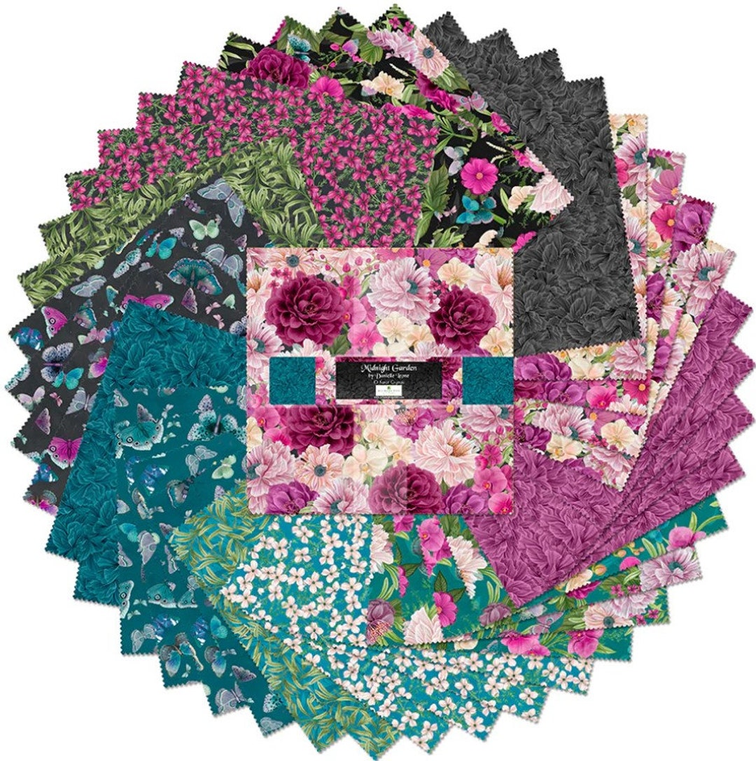 Midnight Garden - Layer Cake - (42) 10" Squares - Stacker - 10 Karat ...