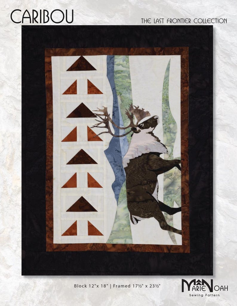 The Last Frontier Collection - Caribou Pattern - by Marie Noah Block Size: 12" X 18" | With ...