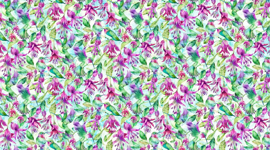 Concerto - Packed Fuchsia Pale Blue Multi - Yardage - by Deborah ...