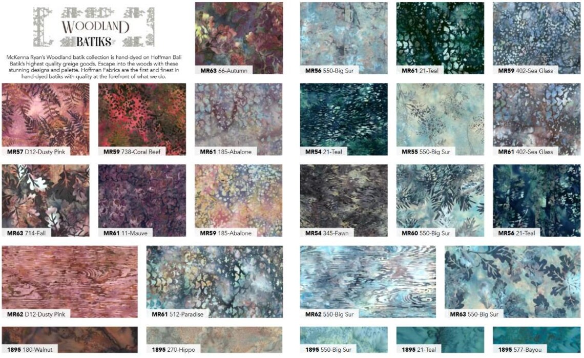 Woodland Batiks - Queen Anne's Lace, Brown/blue - by Mckenna Ryan for ...