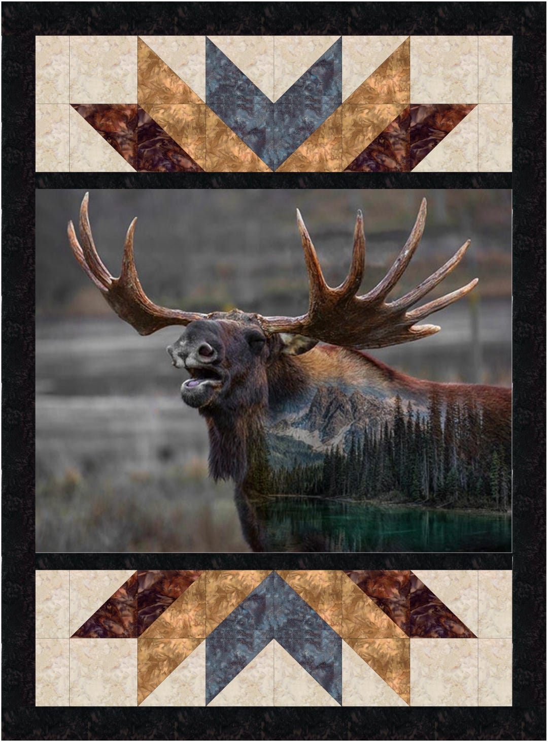 Call of the Wild MOOSE Quilt KIT - October Sky Pattern by Villarosa ...