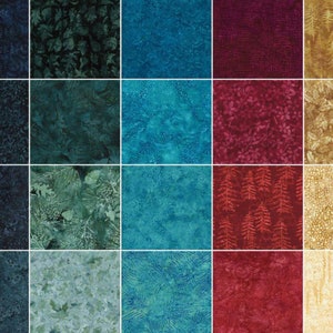 Winter’s Foliage Batiks - Charm Pack - (42) 5" Squares - Stamp Pack ...