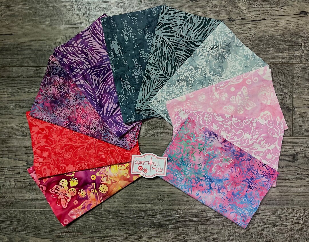 Flutter Blush - Fat Quarter Bundle - (10) Fat Quarters - Banyan Batiks - Bright Spring Colors ...