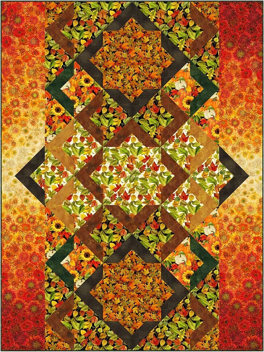 Autumn Leaves Quilt KIT Features All Hallows' Eve Timeless Treasures ...