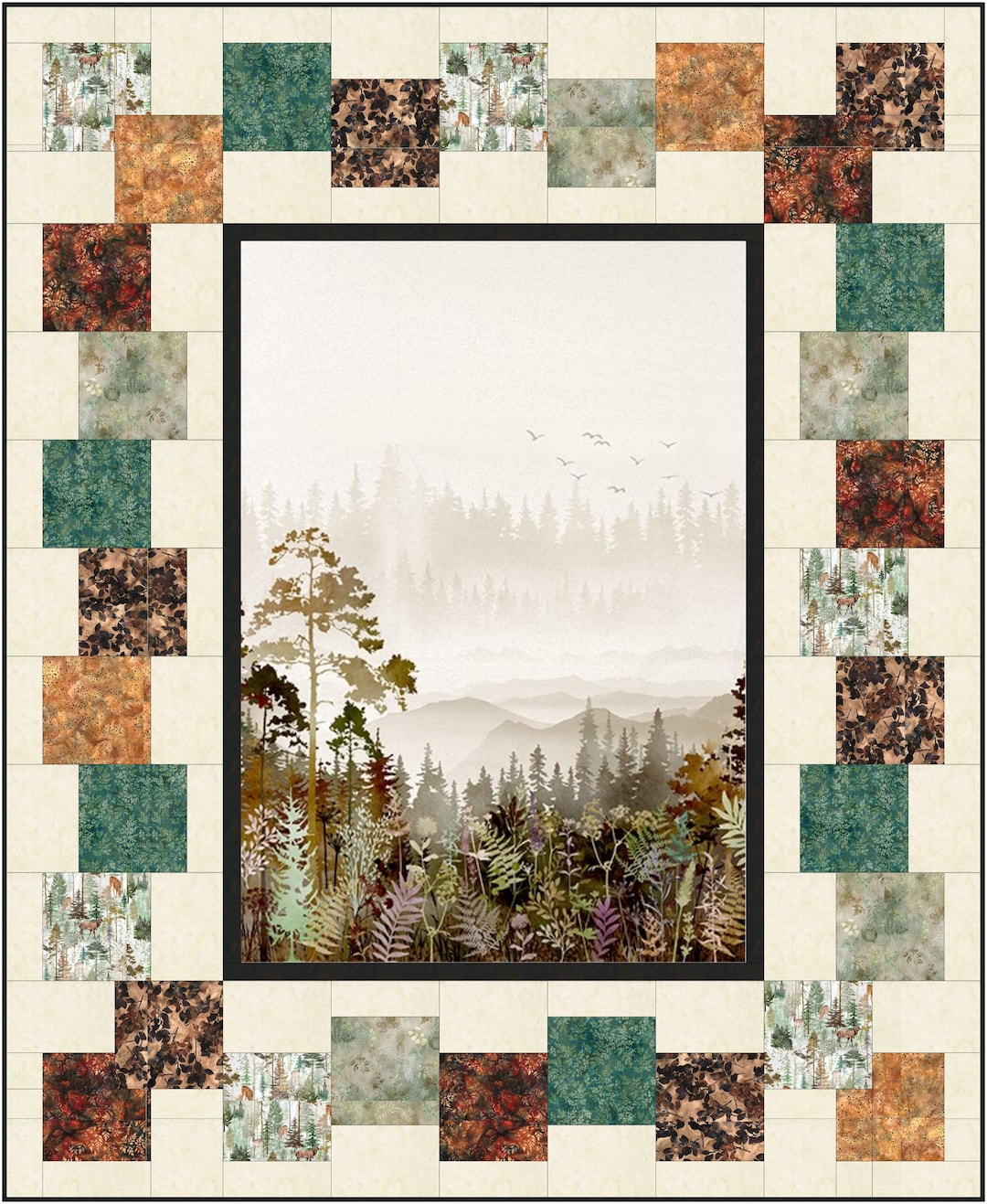 Tree Line Quilt KIT - Features Tree Line Panels by Hoffman & Quilters ...