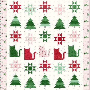 Scaredy Cat Christmas - Quilt PATTERN by Amanda Niederhauser - 66"x79 ...
