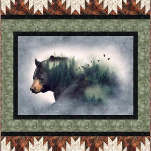 Call of the Wild Forest Bear Quilt Kit - Gathering Quilt Pattern by ...