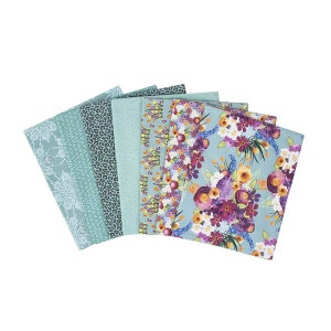 Floralicious Fat Quarter Bundle - 4 Options: Aqua, Lilac, or White ...