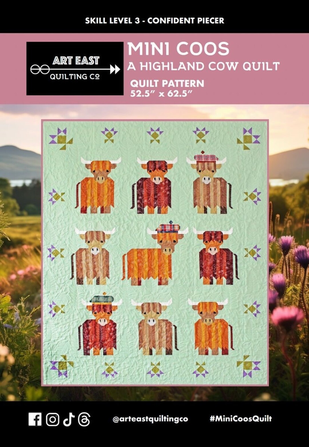 Mini Coos - a Highland Cow Quilt Pattern Booklet - by Art East Quilt ...