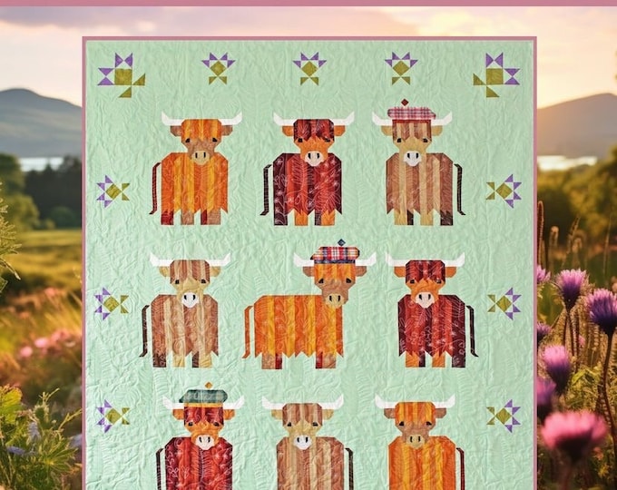 Mini Coos a Highland Cow Quilt Pattern Booklet by Art East Quilt ...