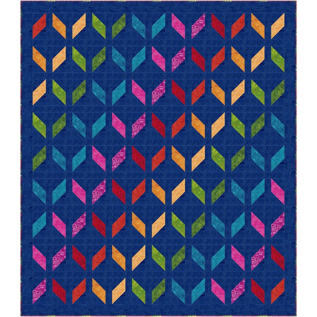 Bright Hope Quilt KIT - Blue Background - Featuring Contempo Batiks by ...