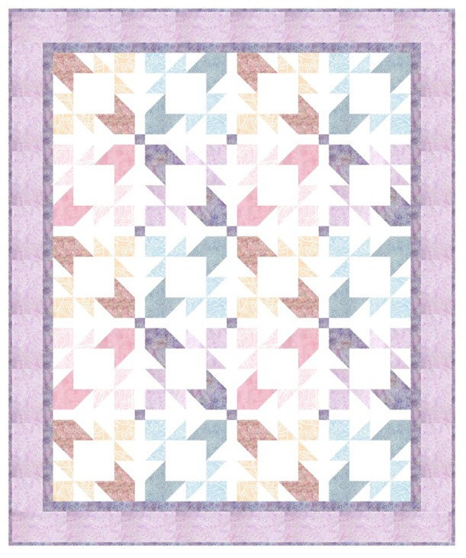 Pale Glow - Quilt PATTERN - by Bound to Be Quilting - 65" X 78 ...