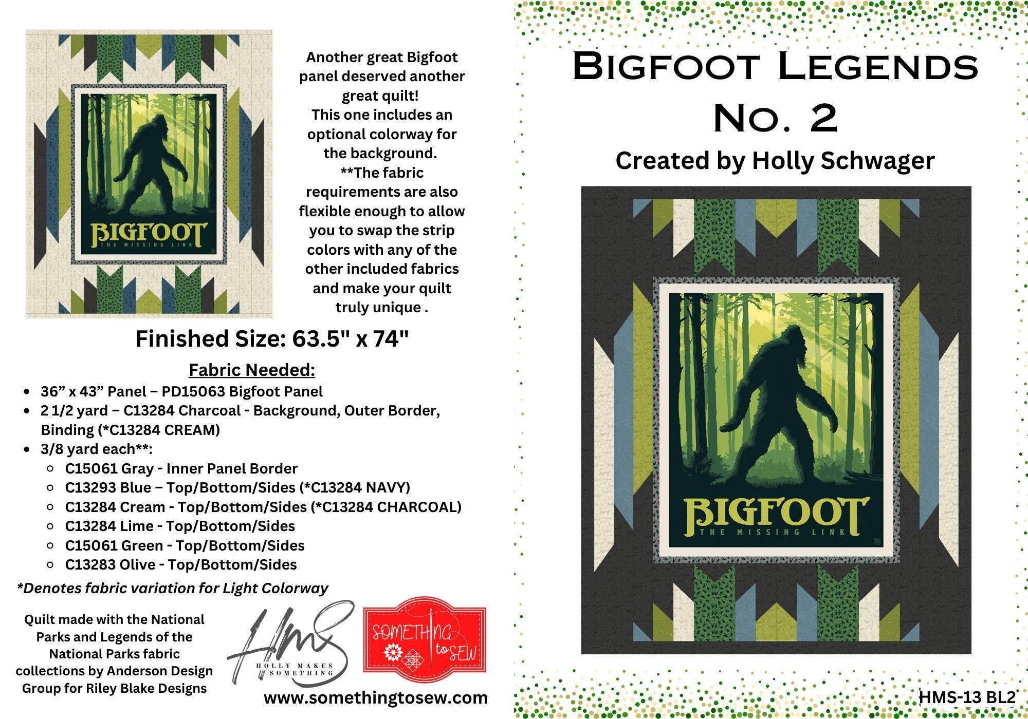 DIGITAL DOWNLOAD - Bigfoot Legends No. 2 - Quilt PATTERN - by Holly ...