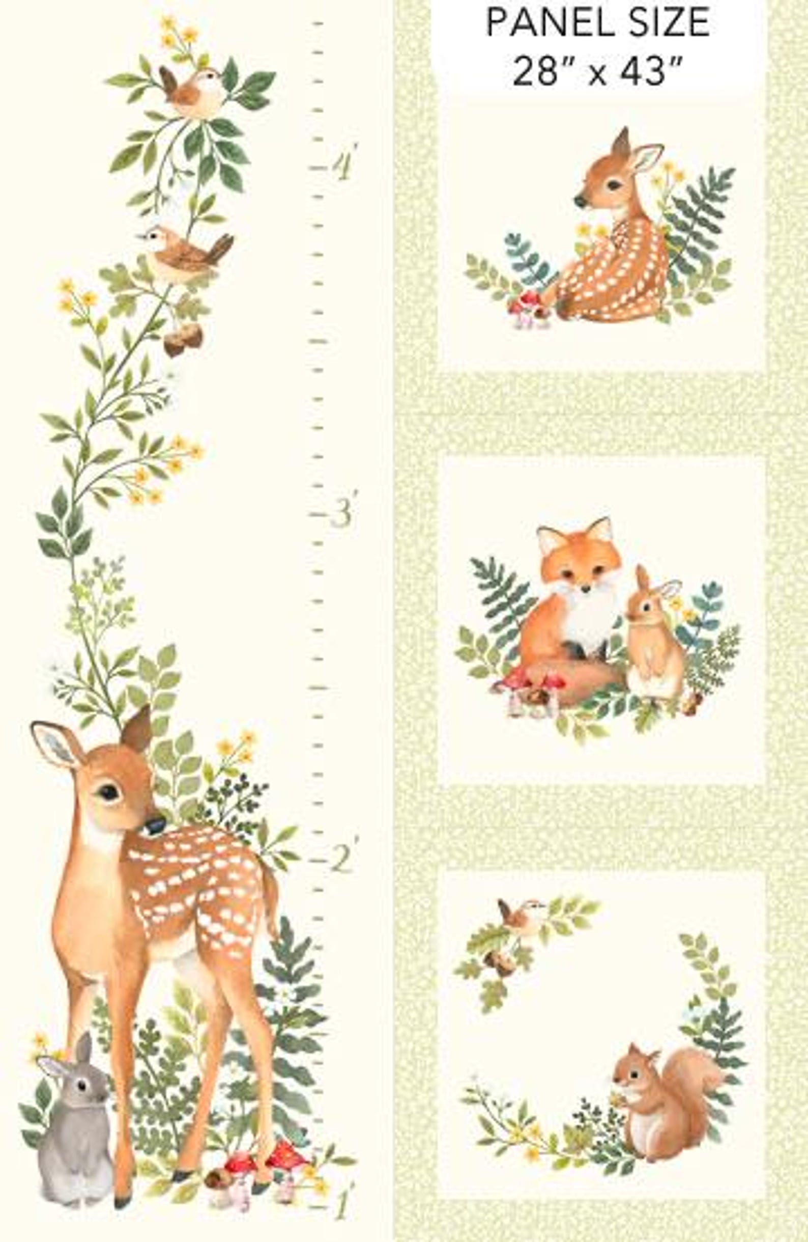 Woodland Babes 28" Growth Chart Panel Cream Multi - Northcott - DP27166 ...