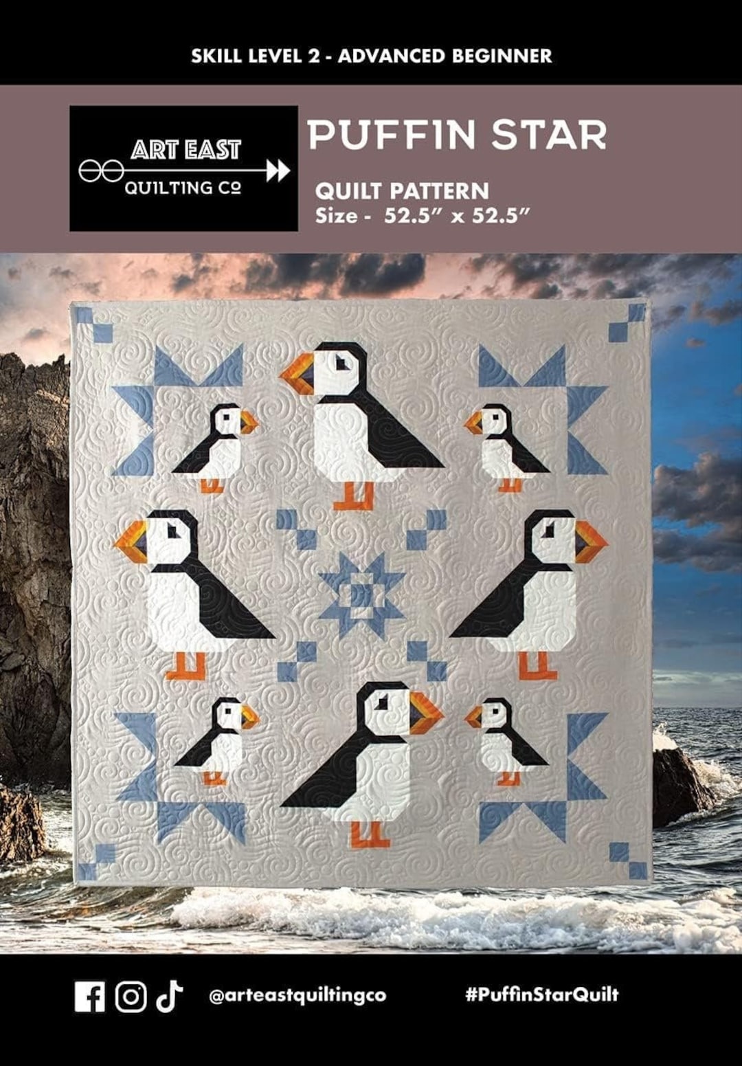 Puffin Star Quilt Pattern Booklet - PATTERN - by Art East Quilt Company ...