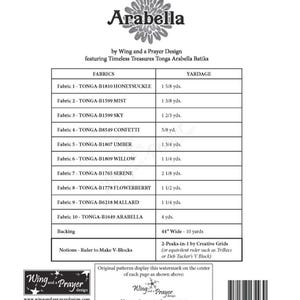 Arabella - Quilt PATTERN - by Wing and a Prayer - Finished Size - King ...