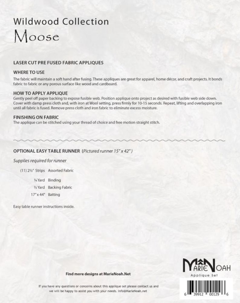 Wildwood Collection - Moose - Applique Set - by Marie Noah at Northern ...