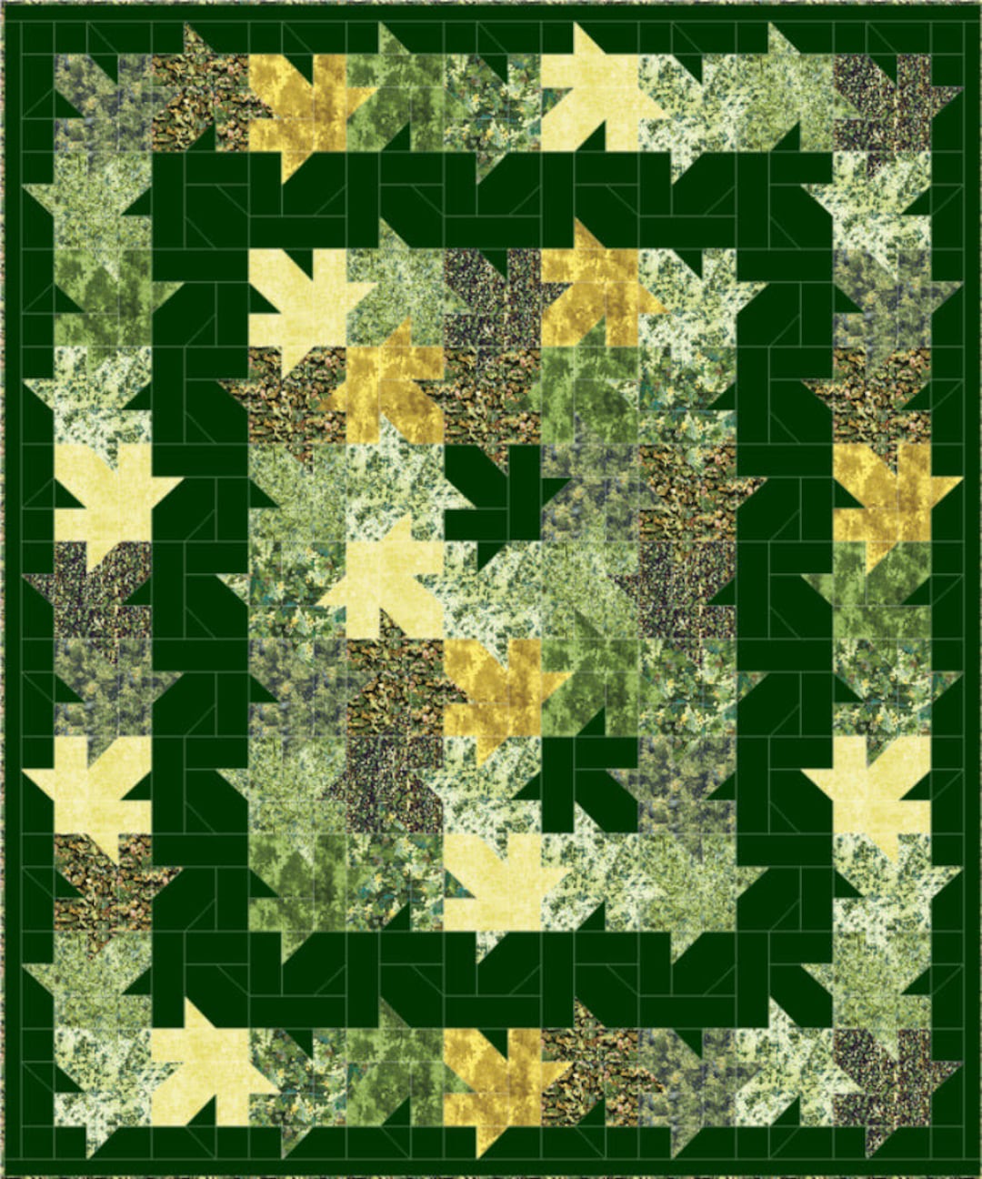 Swirling Leaves - Quilt PATTERN - by Patti's Patchwork - Multiple Sizes ...