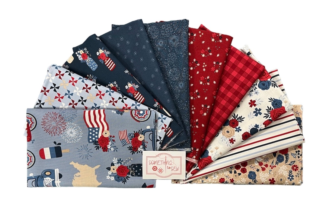 Red White and True - Stone Colorway - Fat Quarter Bundle - (10) Fat ...
