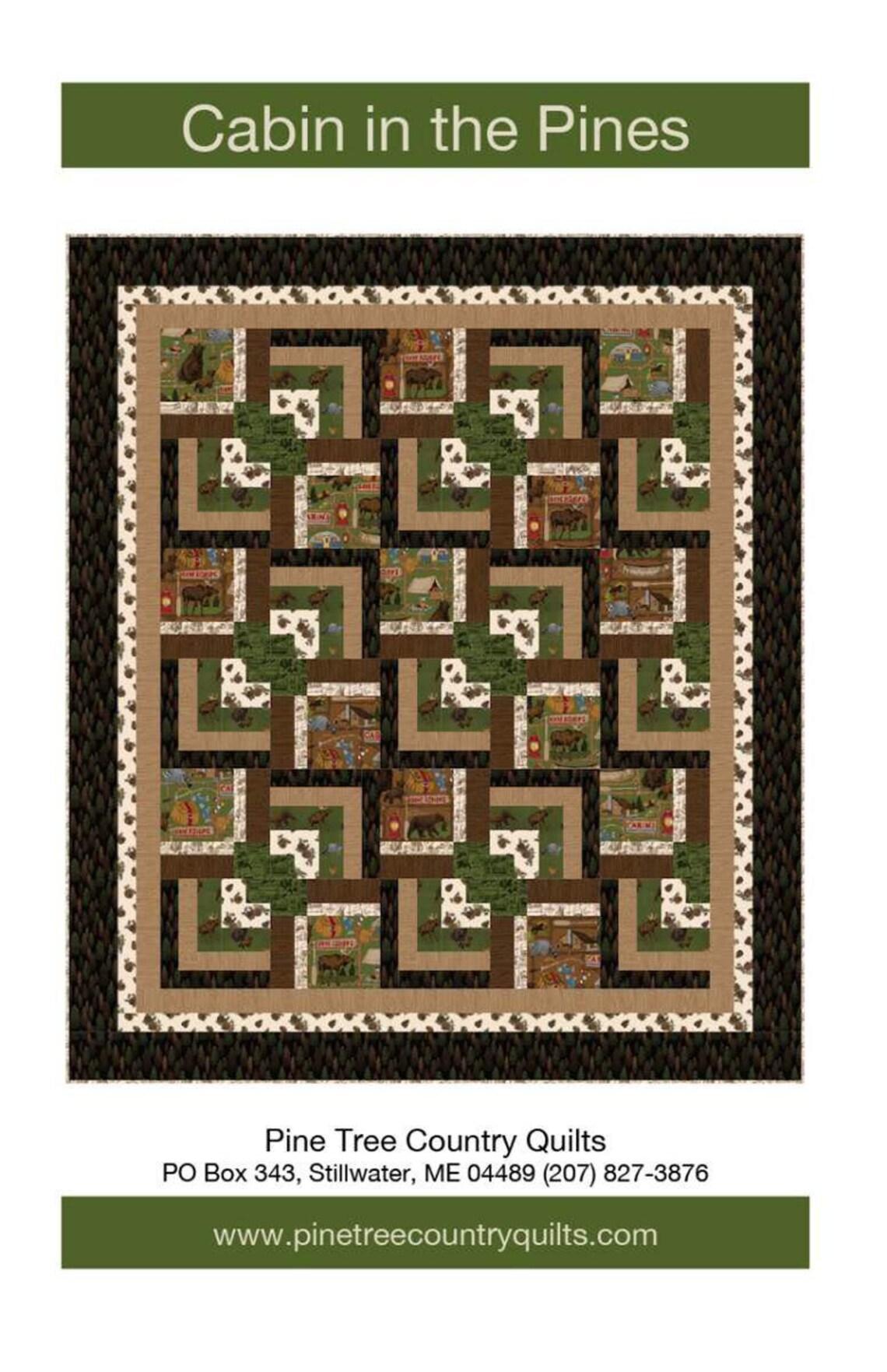Cabin in the Pines - Quilt PATTERN - Pine Tree Country Quilts - 60" X ...
