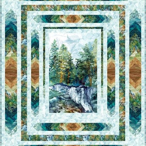 Viewpoint Quilt KIT by Patti's Patchwork Queen Size in Light Version Features Cedarcrest Falls ...