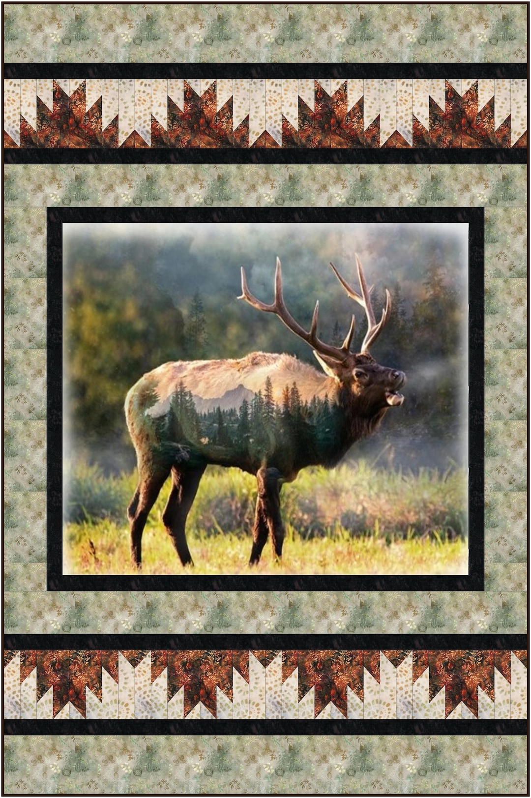 Call of the Wild Sunset Elk Quilt Kit - Gathering Quilt Pattern by ...