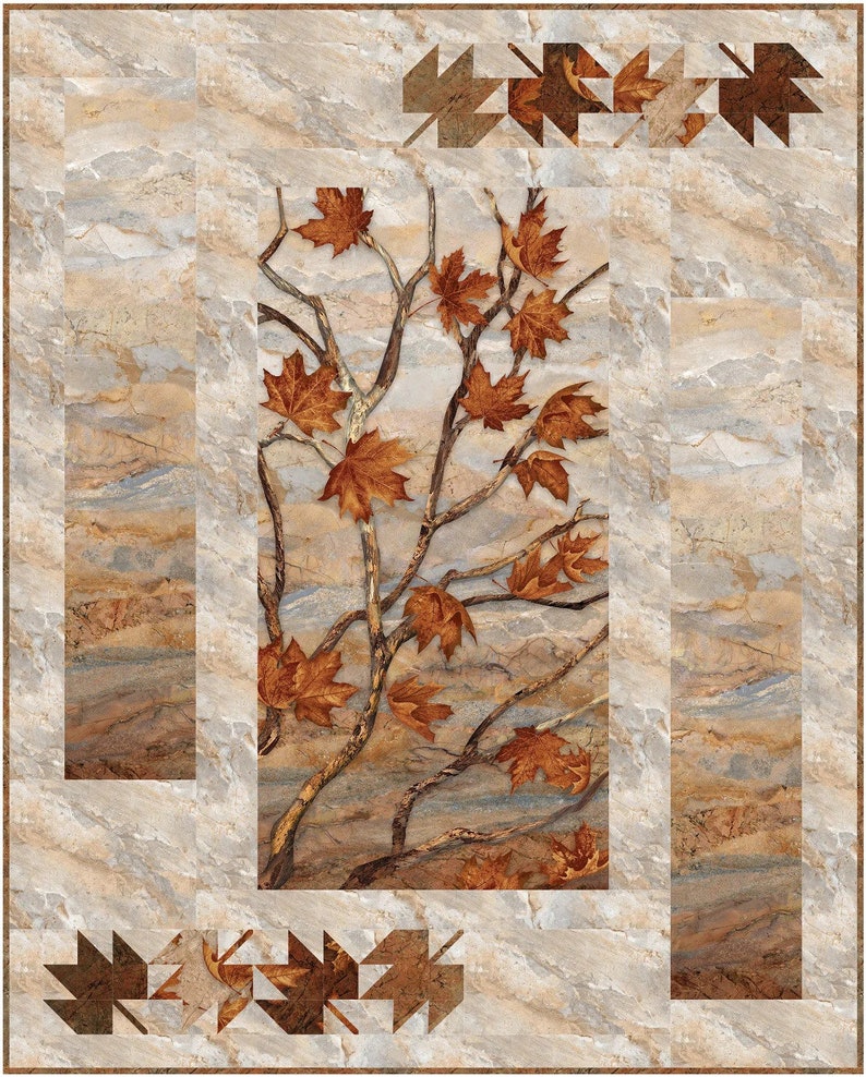 Windblown - Quilt PATTERN - by Patti's Patchwork - Multiple Sizes -leaves - Panel Friendly - PC ...