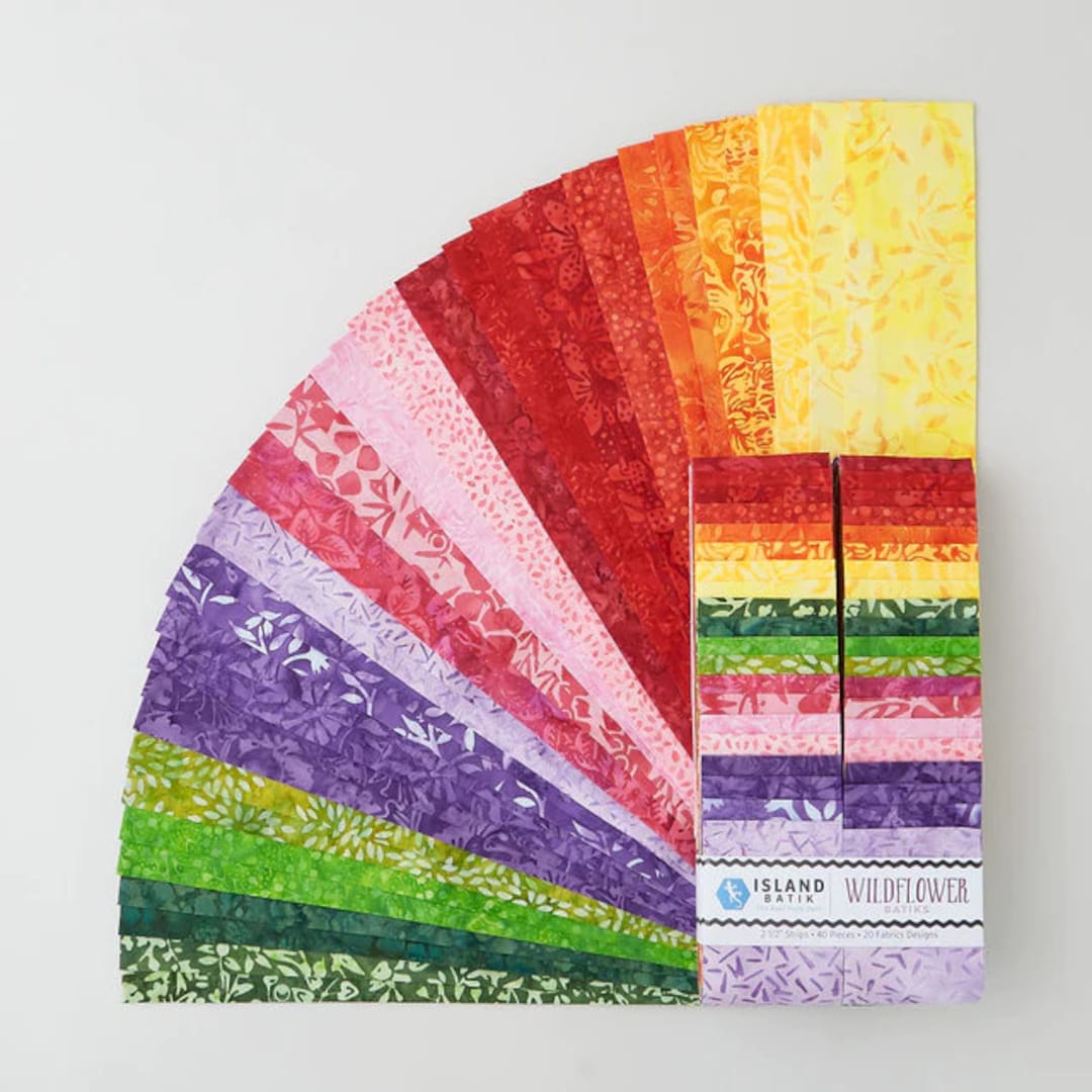 Wildflower Batiks Strip Pack Jelly Roll 40 2 1/2 X 43 Strips by Island Batik WILDFLOWER-SP - Etsy