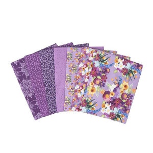 Floralicious Fat Quarter Bundle - 4 Options: Aqua, Lilac, or White ...