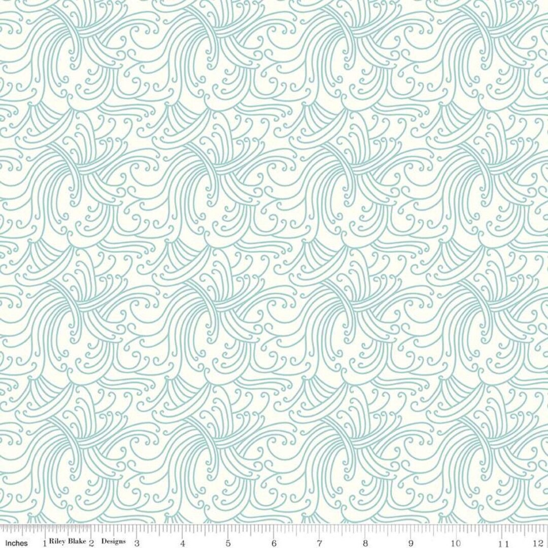 Riptide Gnarly Waves Cream per Yard for Riley Blake Designs C10302 ...