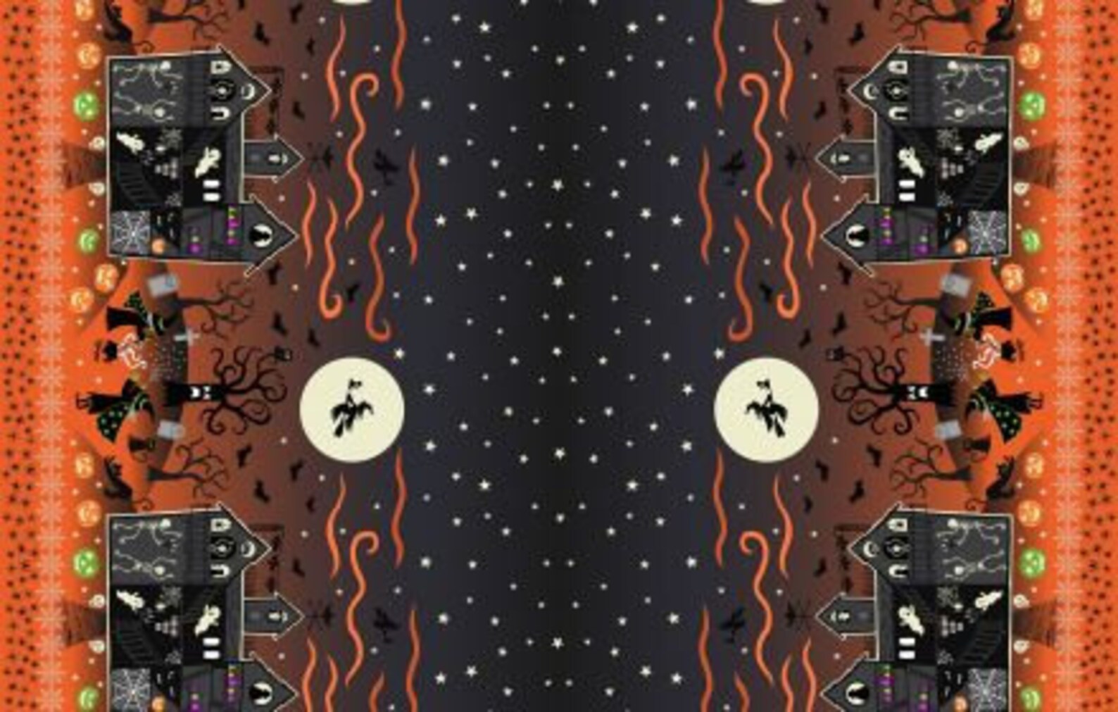 Haunted House - Double Edge Border Print - per Yard - by Lewis & Irene ...