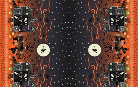 Haunted House - Double Edge Border Print - per Yard - by Lewis & Irene ...