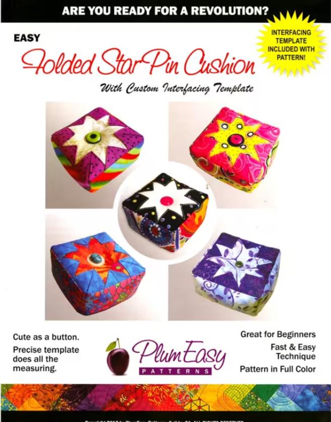 Folded Star Pin Cushion Pattern - 3.75” X 3.75” X 2” Pincushion - by ...