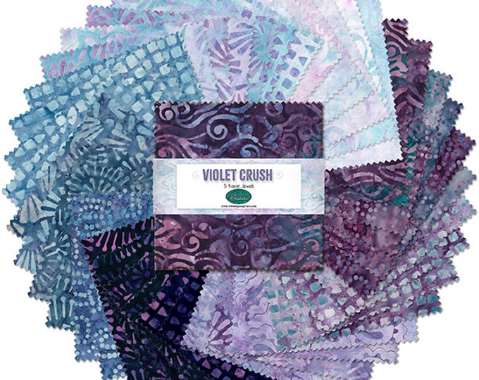 Wilmington Prints - Violet Crush - 5 Karat Gems - Charm Pack - Batiks ...