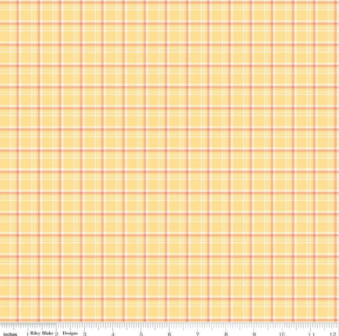 Hello Spring - Plaid Yellow- Yardage - Sandy Gervais for Riley Blake Designs - C12964-YELLOW - Etsy
