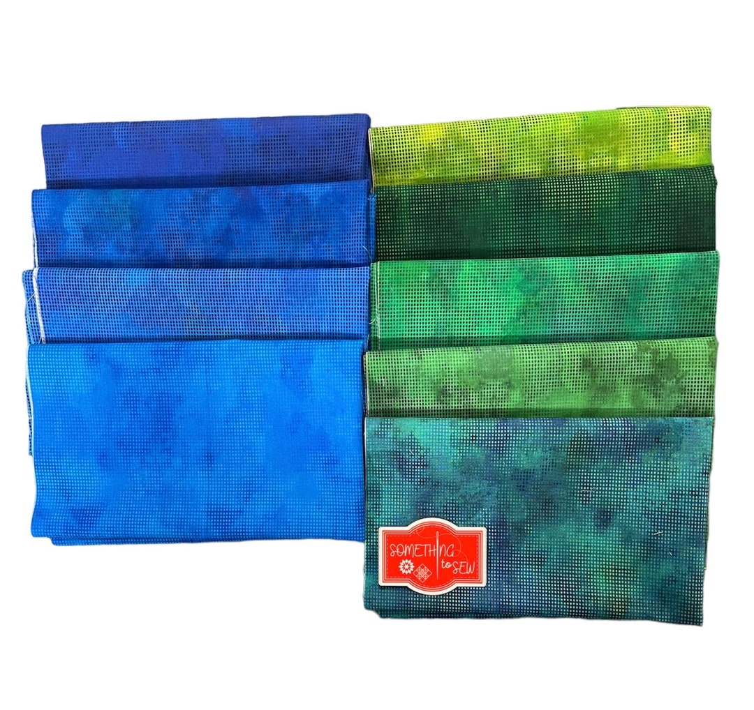 Dit Dot Blues & Greens - HALF YARD Bundle - (9) Half Yards - From the ...