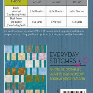 Bars & Stripes Quilt PATTERN by Everyday Stitches 3 Size Options Fat Quarter Friendly ES-509-BAS ...