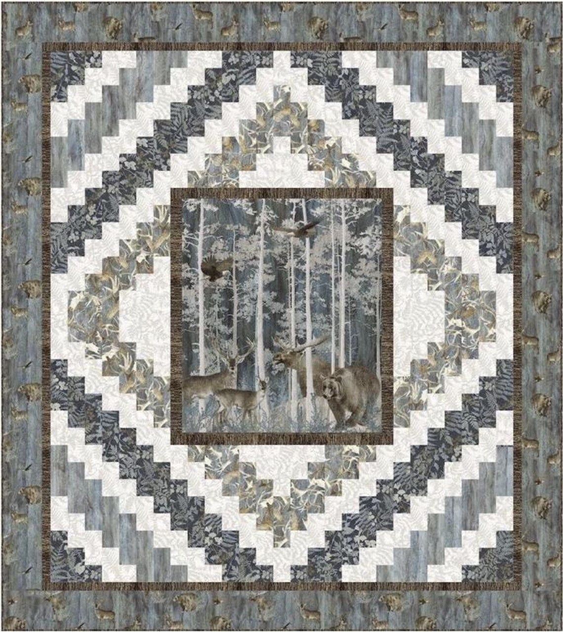 Woodland Trails - Quilt PATTERN - Pine Tree Country Quilts - 65" X 73 ...