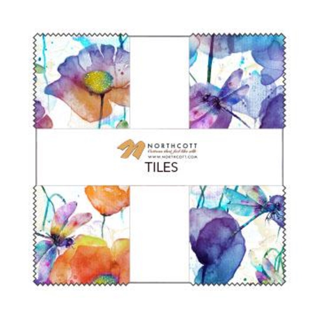 Dragonfly Dance Tiles - Layer Cake - 10" Squares - by Deborah Edwards & Melanie Samra for ...