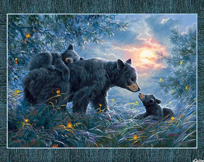 Northcott Fabrics Moonlight Kisses - Love Mama Bear - Denim Blue - 32 ...