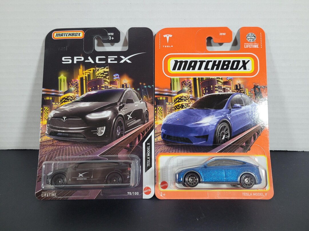 Retro Matchbox Spacex Model X / Tesla Model Y Die-cast Car Combo Pack 1 ...