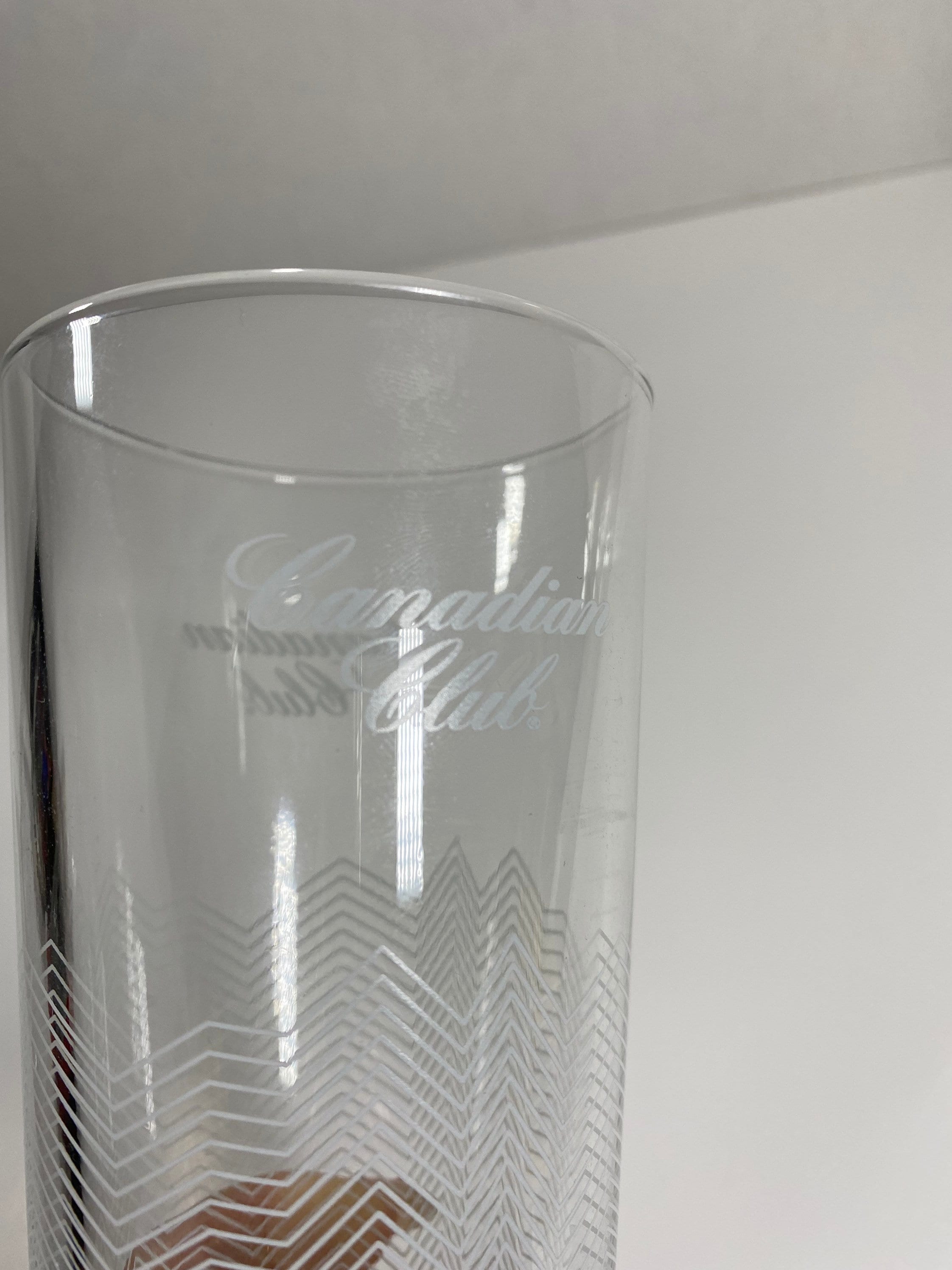 Vintage Canadian Club Highball Glass With Geometric Print & - Etsy