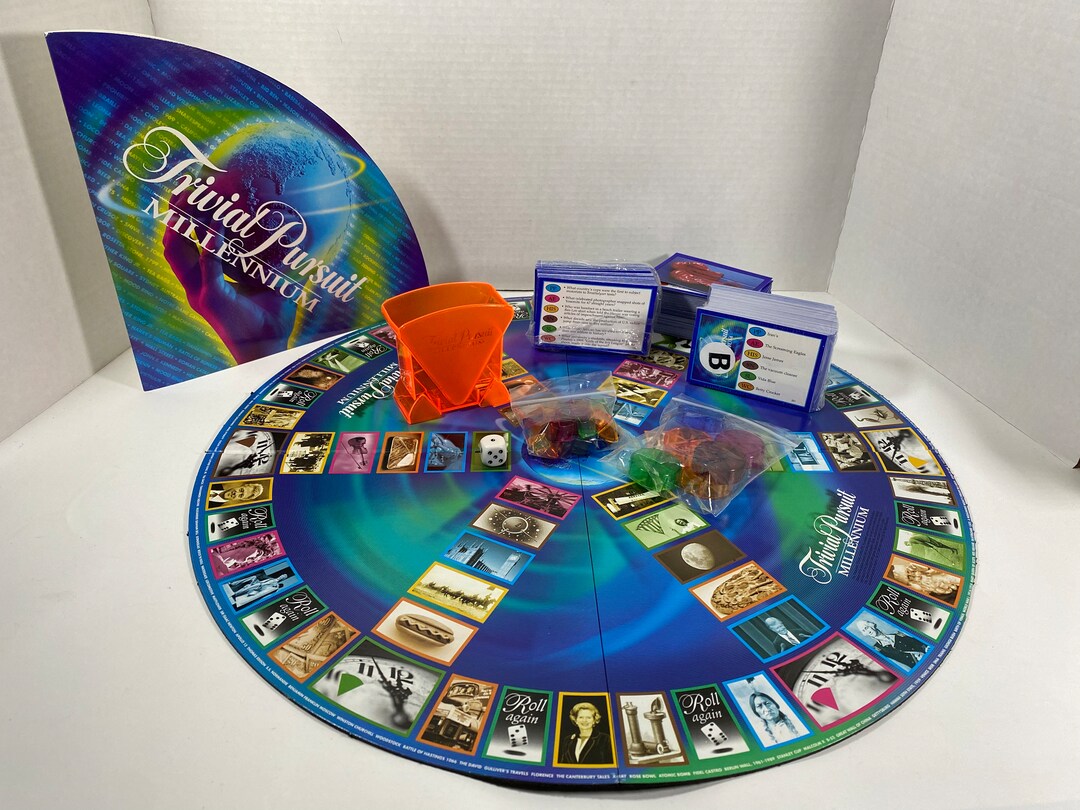 Vintage 1998 Trivial Pursuit Millennium Edition With Metal Tin Box ...