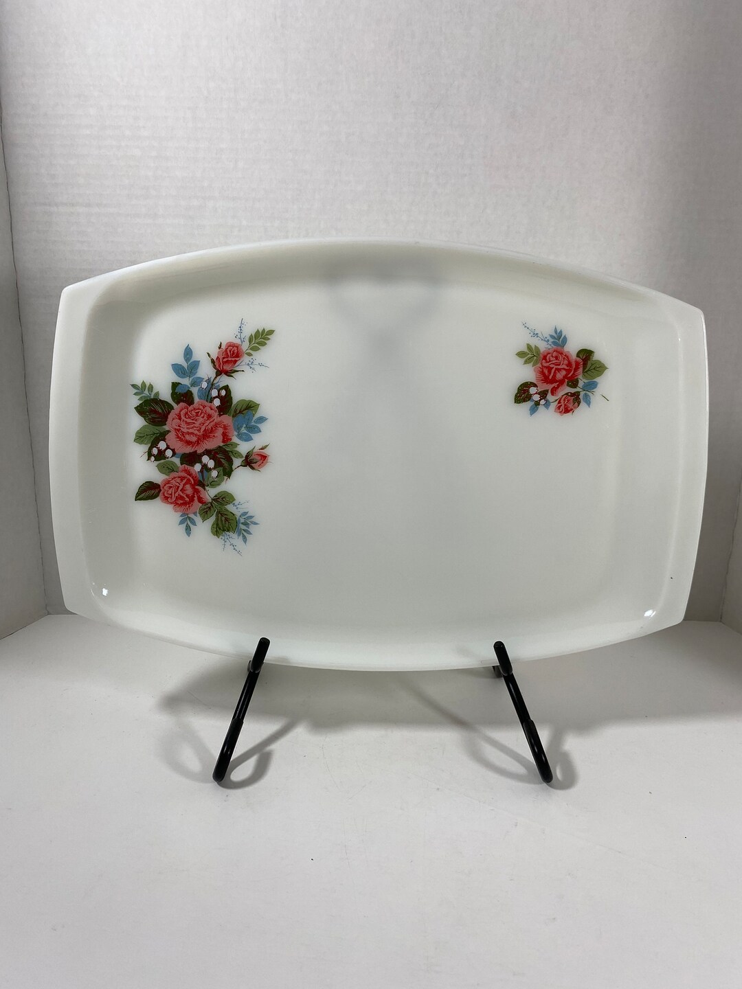 Vintage & RARE 1970s JAJ Pyrex Cottage Rose Serving Platter/tray ...