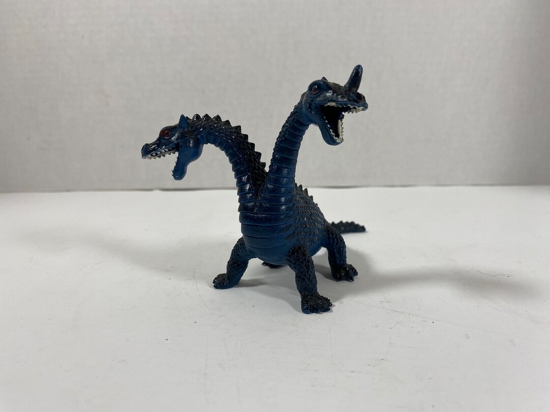 Vintage 1970’s Blue Two-headed Dragon 3.5” Plastic Toy Figure - Made in ...